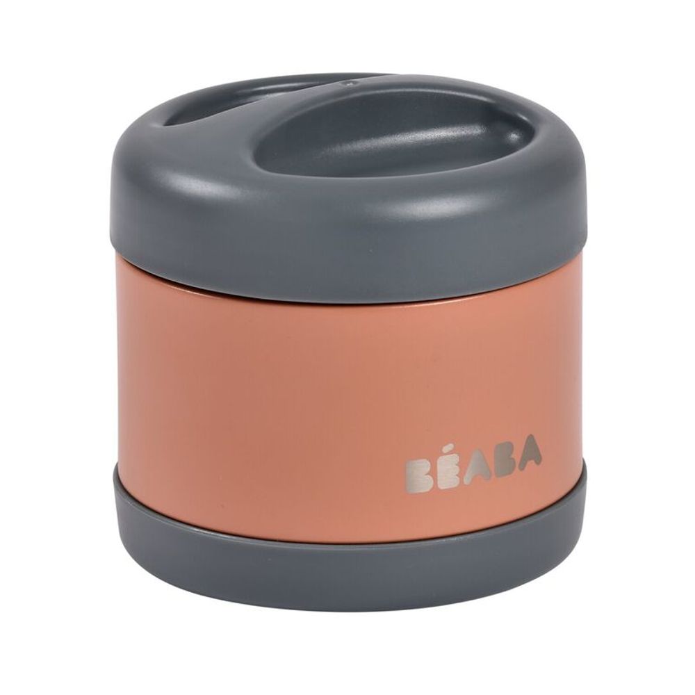 Beaba Stainless Steel Food Container 500ml - Terracotta/Mineral Grey ...