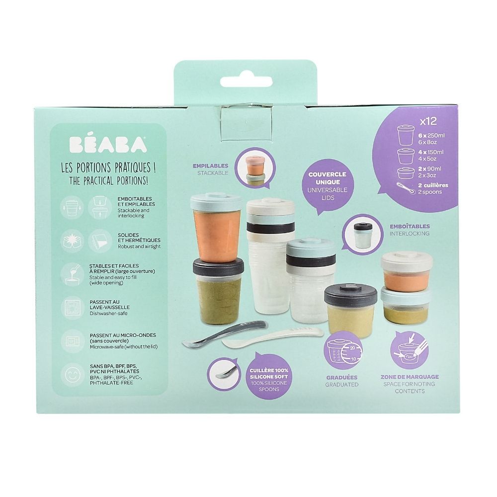 Beaba Clip Portions Meal & Food Storage Expert Pack - Storm – Bloom ...