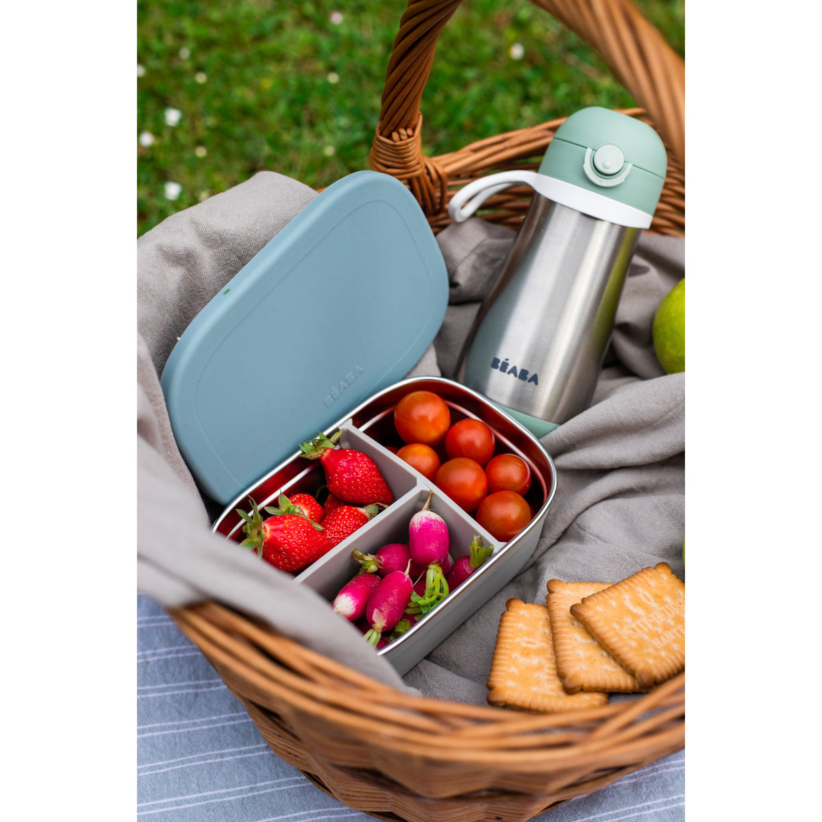 Beaba Stainless Steel Lunch Box - Baltic Blue – Bloom Connect SG